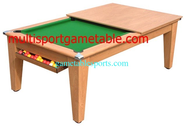7FT Billiards Game Table Dining Table Wood 2 In 1 Pool Table With ...