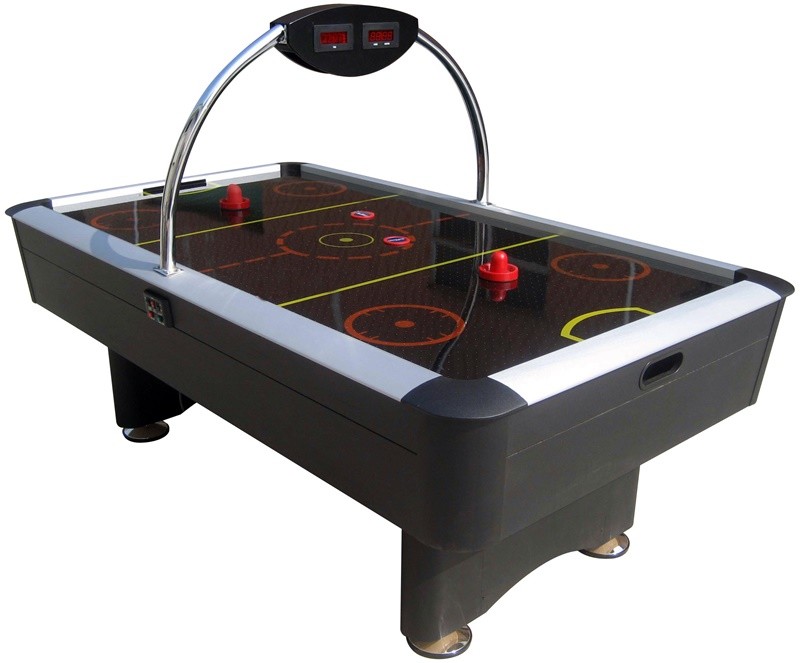 Overhead Scoring Wood Air Hockey Game Table 7FT With Plastic Apron Corner