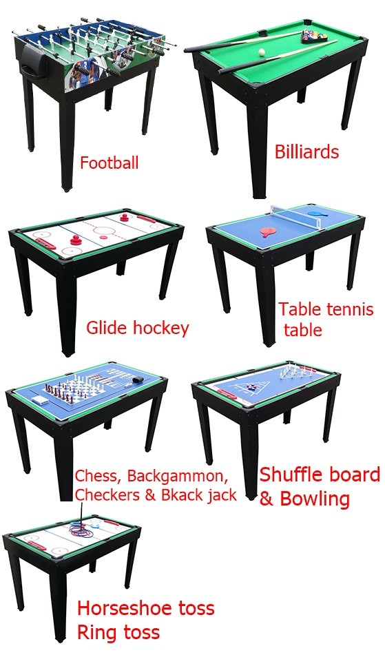 12 In 1 Multi Purpose Game Table Multicolor Design Table Tennis Pool Table